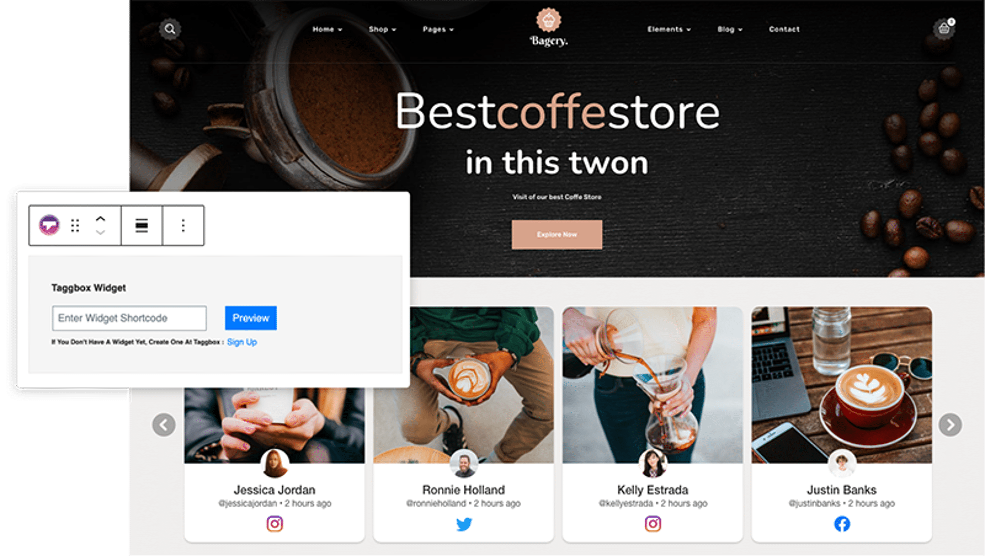 Best Social Media Widget For Wordpress Website - Taggbox Widget