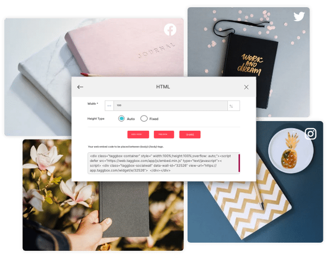Free Social Media Widget For HTML Website - Taggbox Widget