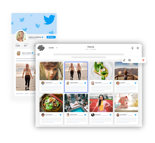 Responsive Twitter Widget For Squarespace Website - Taggbox Widget