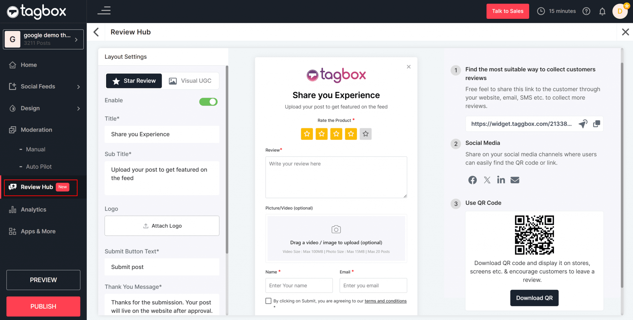 レビューハブのご紹介：顧客レビューを収集するTaggboxの機能