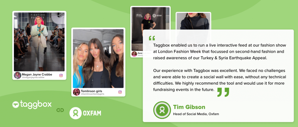 Oxfam Turkey-Syria Earthquake Fundraiser Social Wall By Taggbox