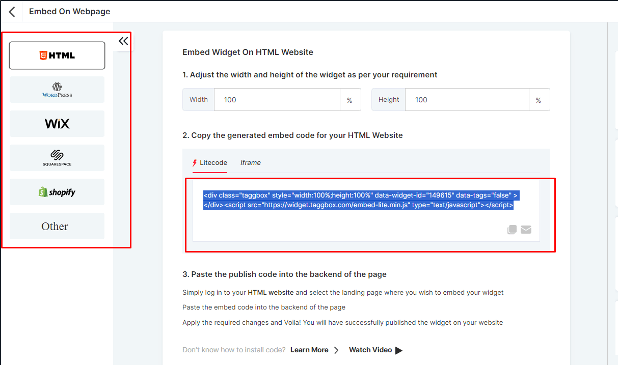 Customer Video Testimonials on Social Media (Collect + Embed)