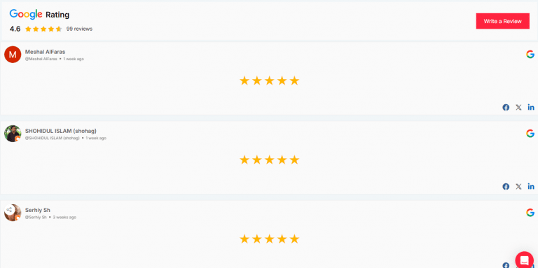 Come incorporare le recensioni di Google in un sito web HTML? - Taggbox