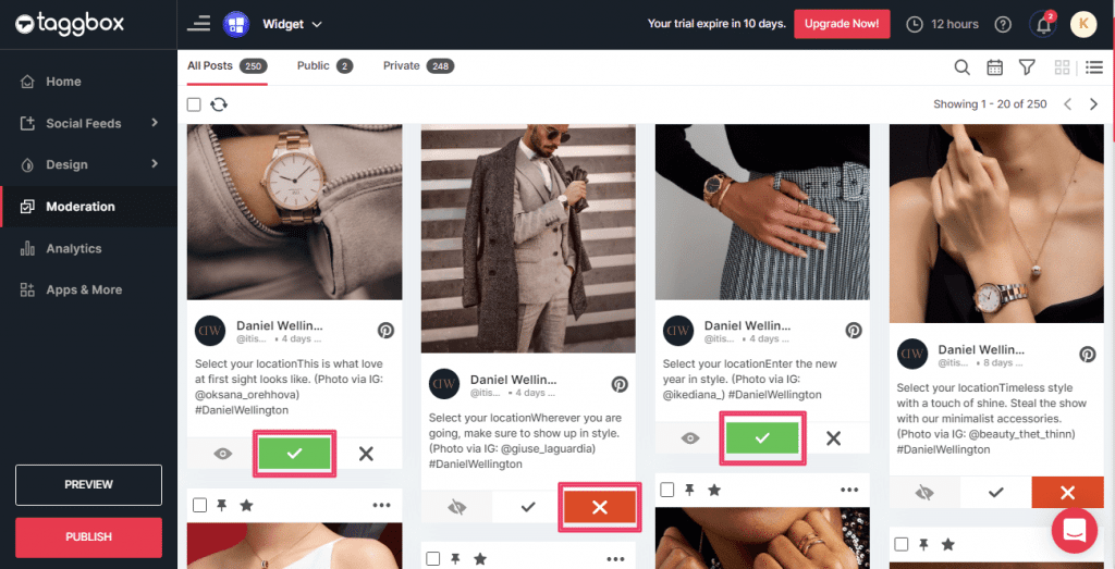 How To Use Moderation Panel in Taggbox Widget - Taggbox Support